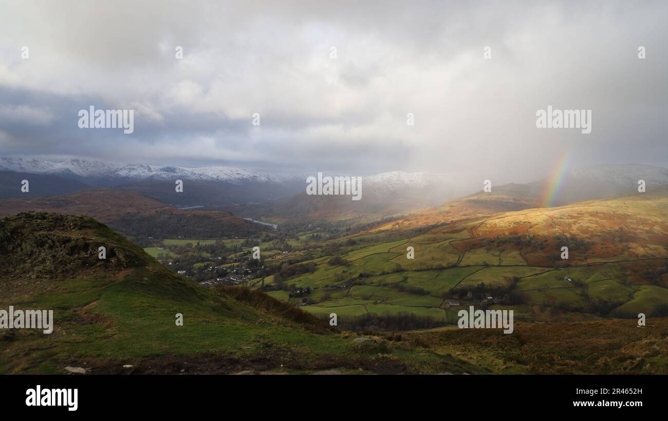 A stunning natural landscape featuring a majestic mountain range with a ...