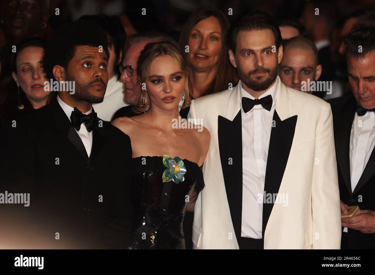Cannes, France. 22nd May, 2023. Cannes, France 22. May 2023; Lily-Rose Depp, Sam Levinson and ...