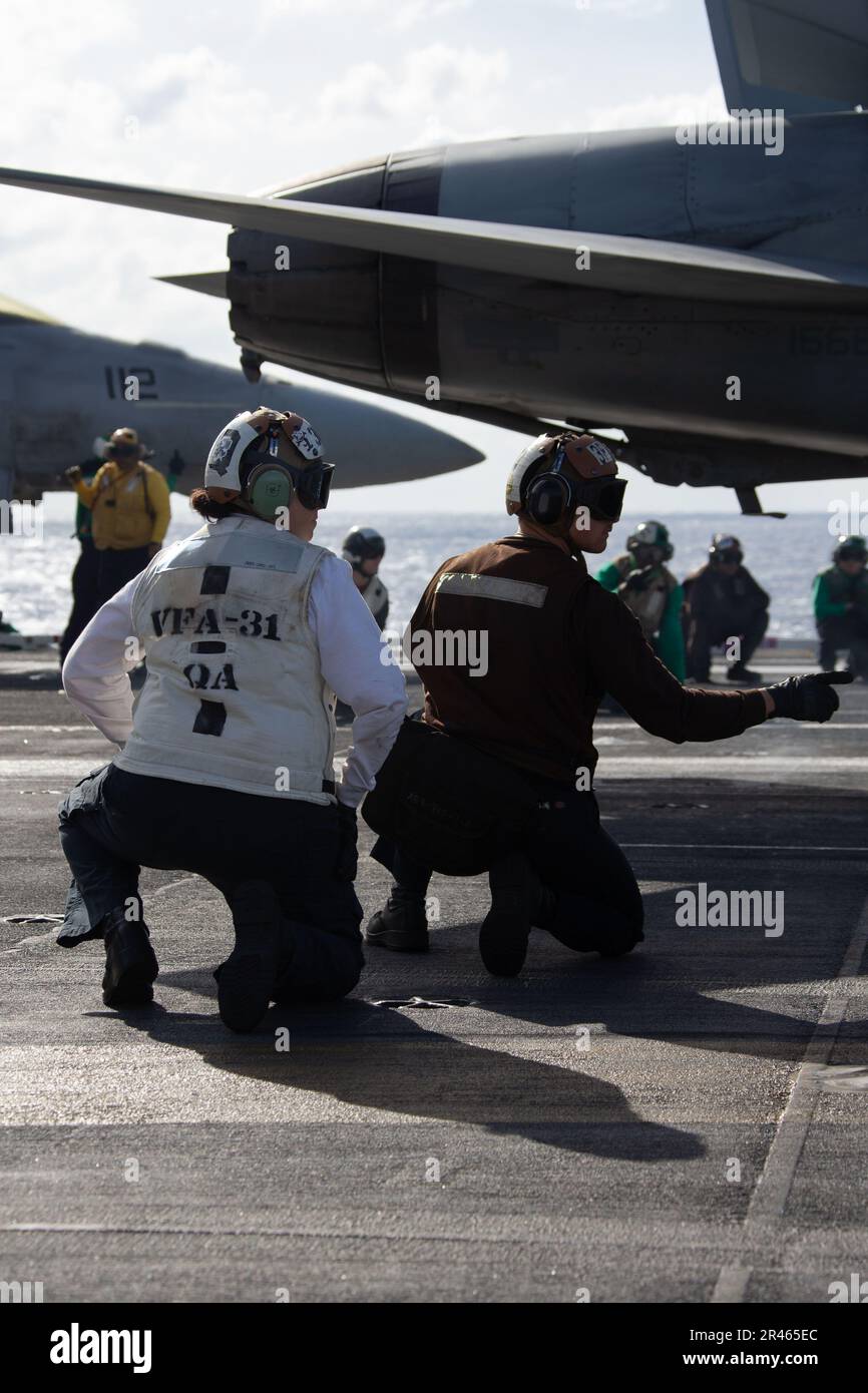 Sailors assigned to the "Tomcatters" of Strike Fighter Squadron (VFA ...