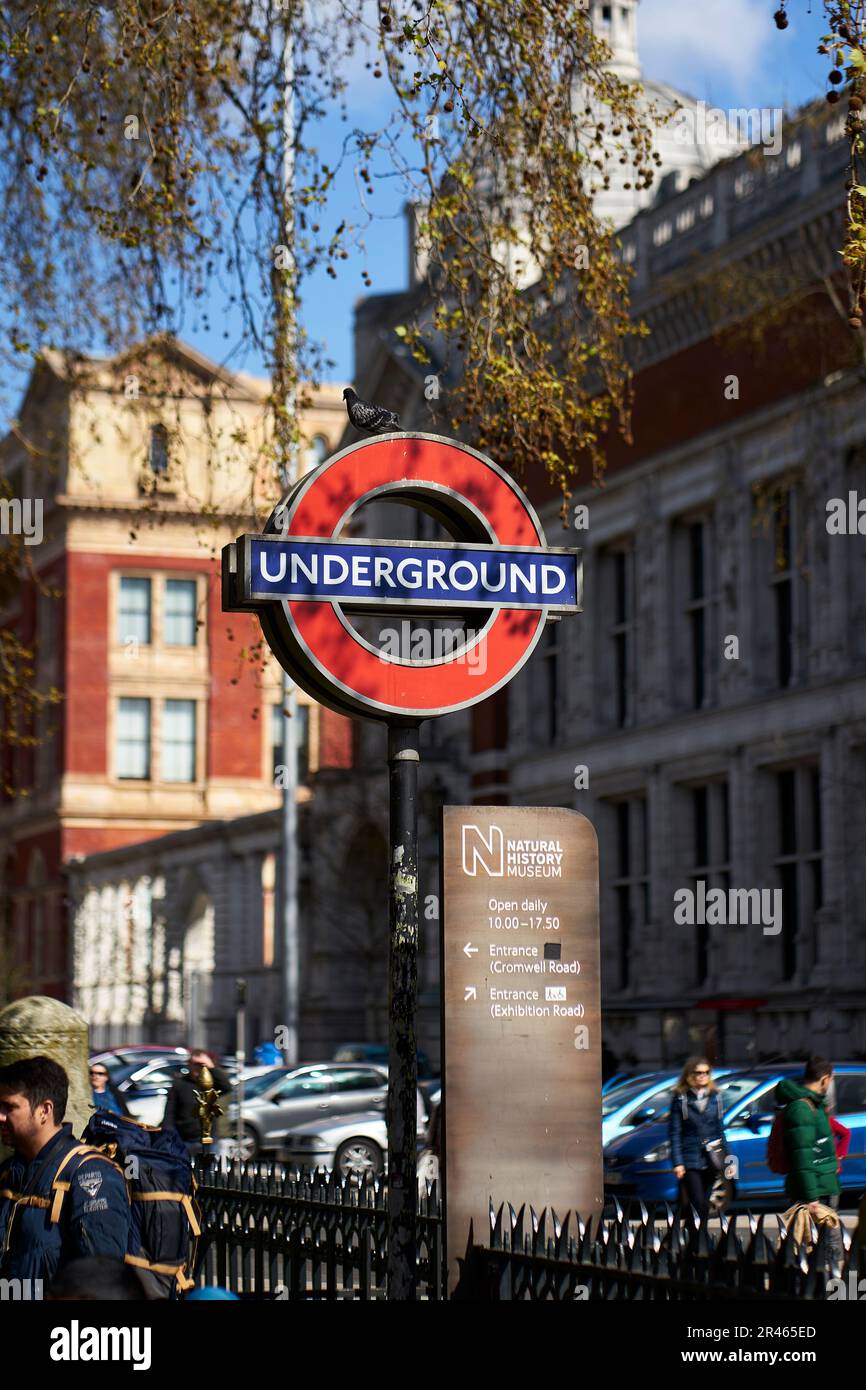 The underground sign on the street in London, United Kingdom Stock ...