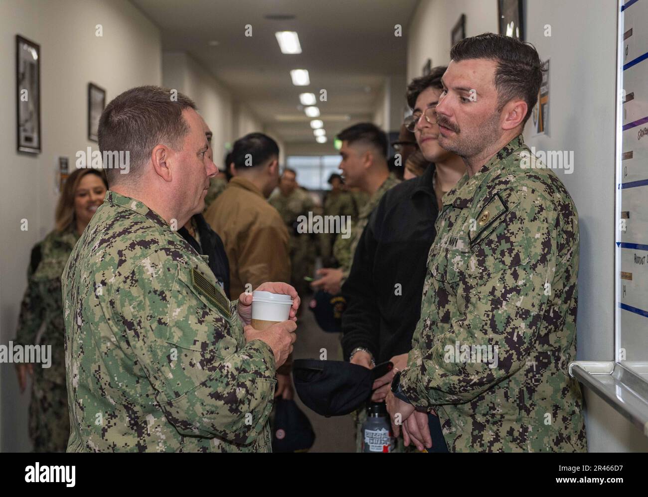 Vice Adm. Rick Cheeseman, Chief of Naval Personnel, speaks to Sasebo ...