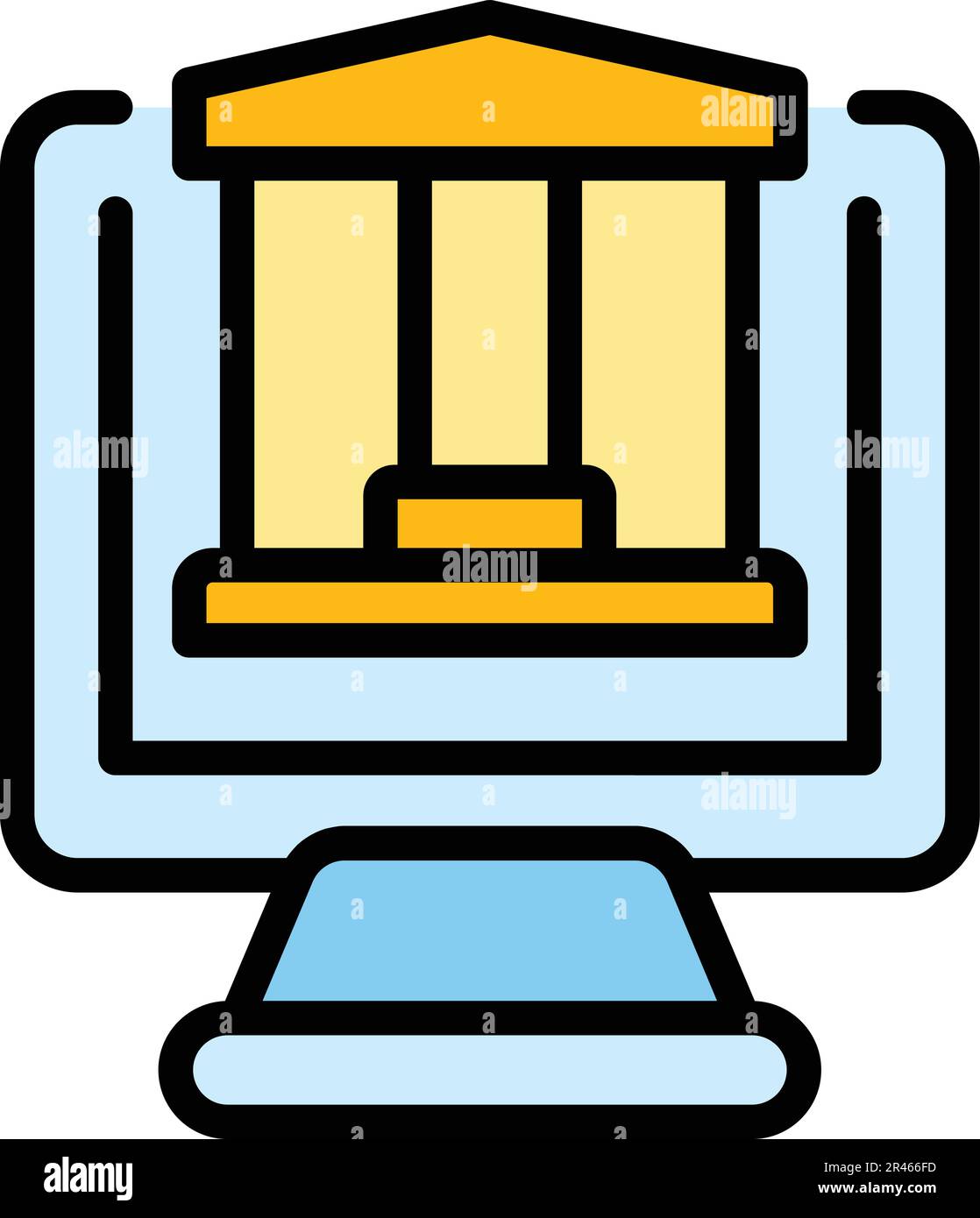 Computer education icon. Outline Computer education vector icon for web ...