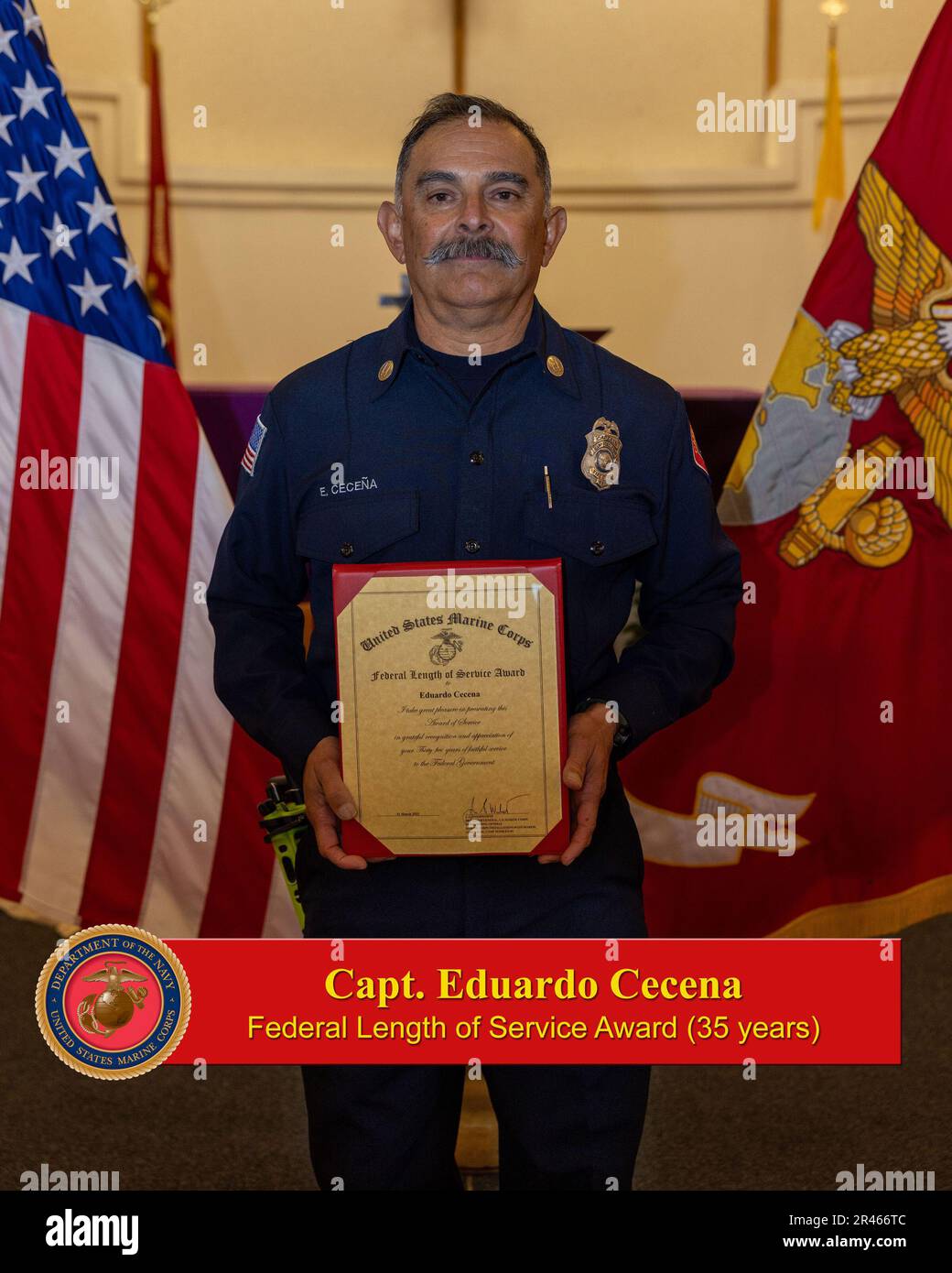 Capt. Eduardo Cecena, the lead firefighter of Marine Corps Base Camp ...