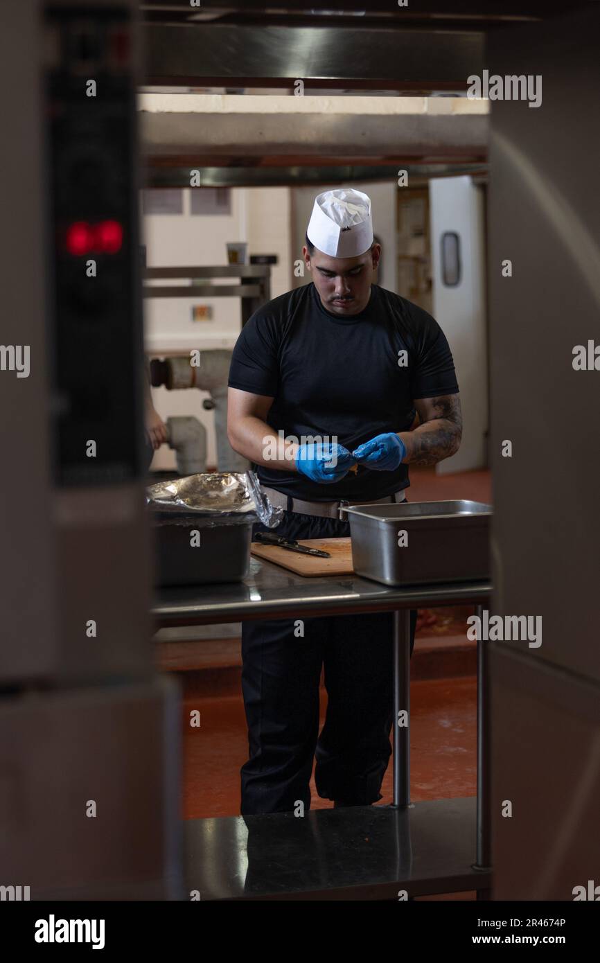 U.S. Marine Corps Lance Cpl. Martin Ramirez, food service specialist ...
