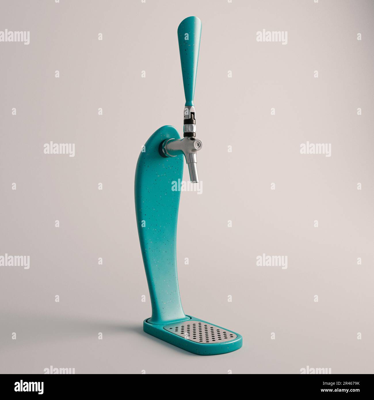 A concept curvy retro stye draught beer tap with steel fittings on an ...
