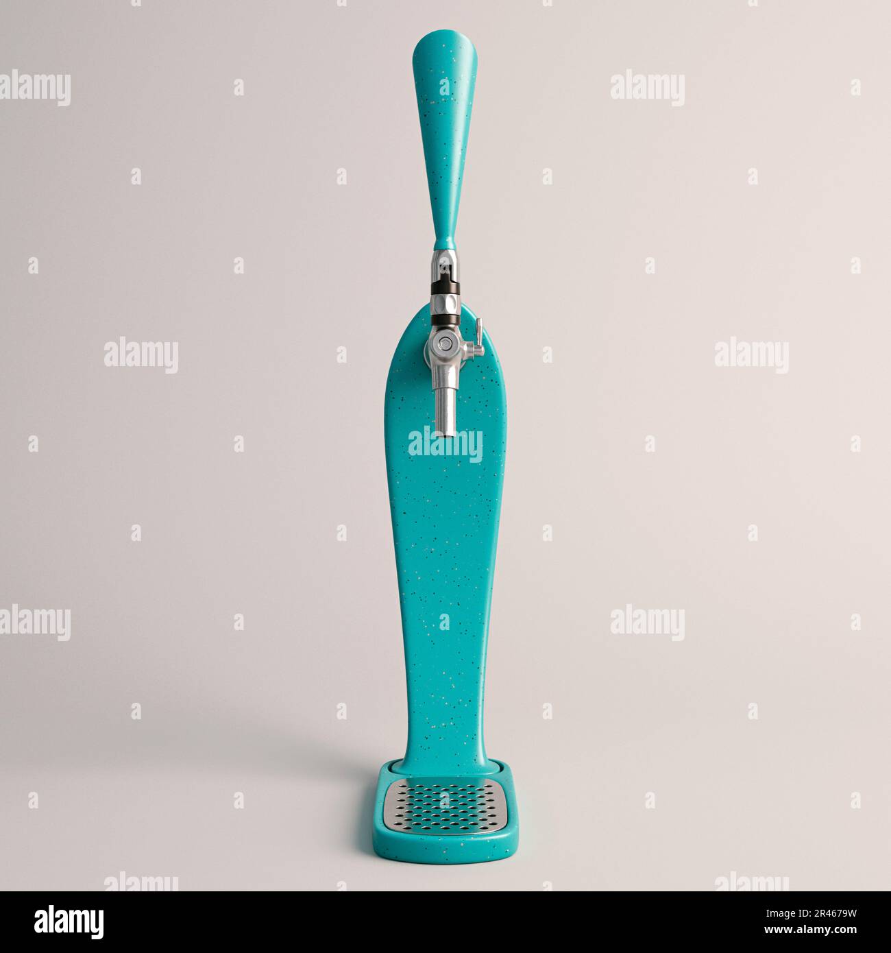 A concept curvy retro stye draught beer tap with steel fittings on an ...