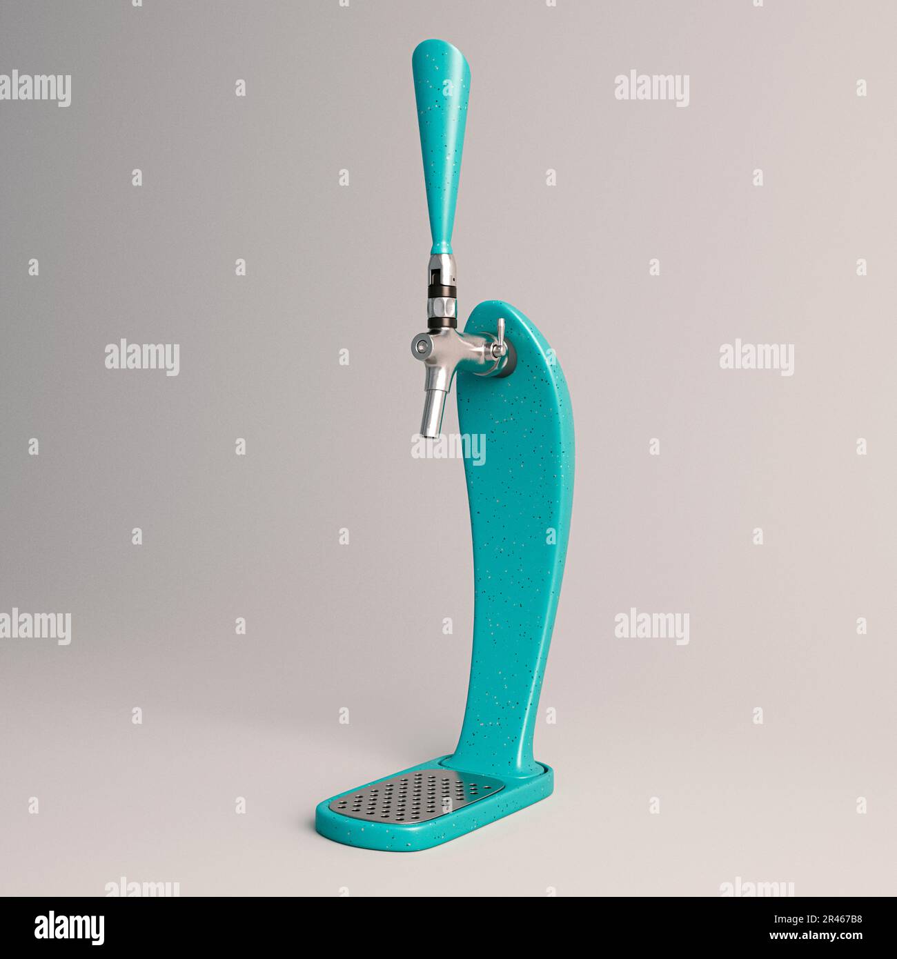 A concept curvy retro stye draught beer tap with steel fittings on an ...