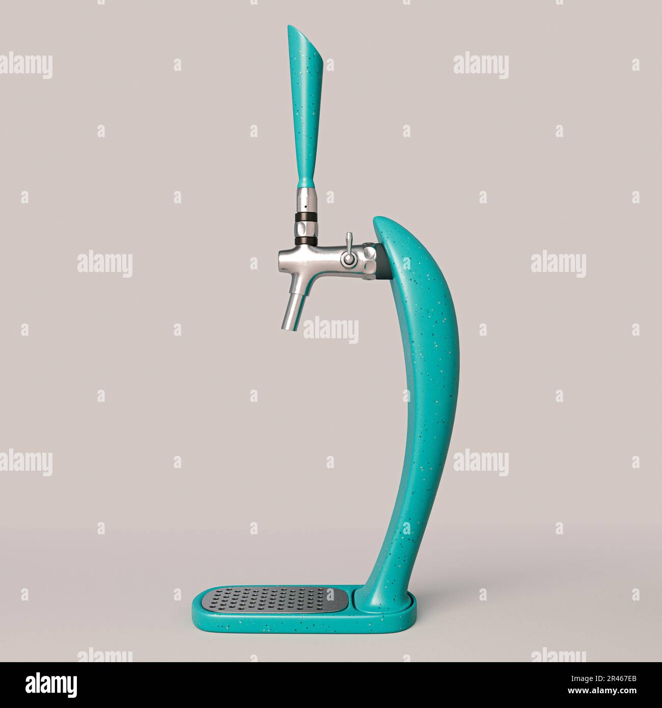 A concept curvy retro stye draught beer tap with steel fittings on an ...