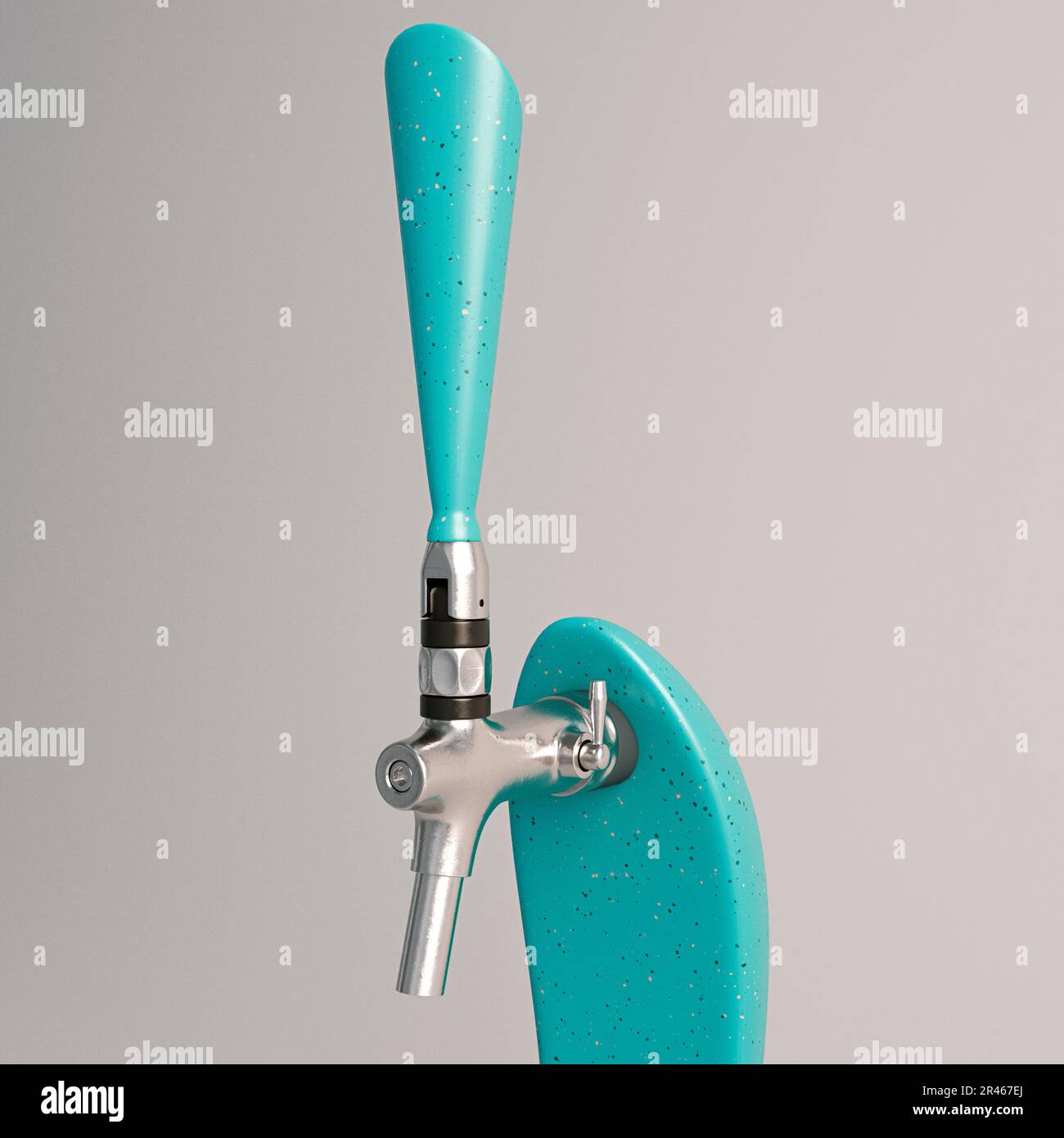 A concept curvy retro stye draught beer tap with steel fittings on an ...