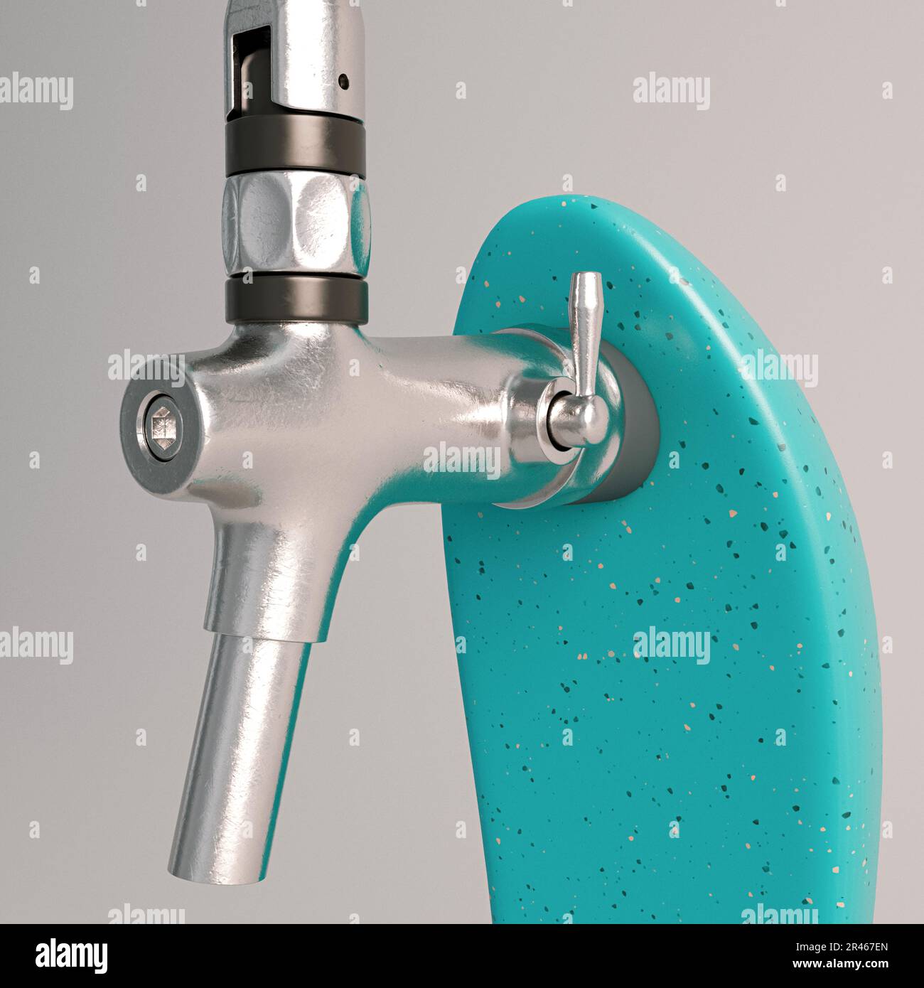 A concept curvy retro stye draught beer tap with steel fittings on an ...