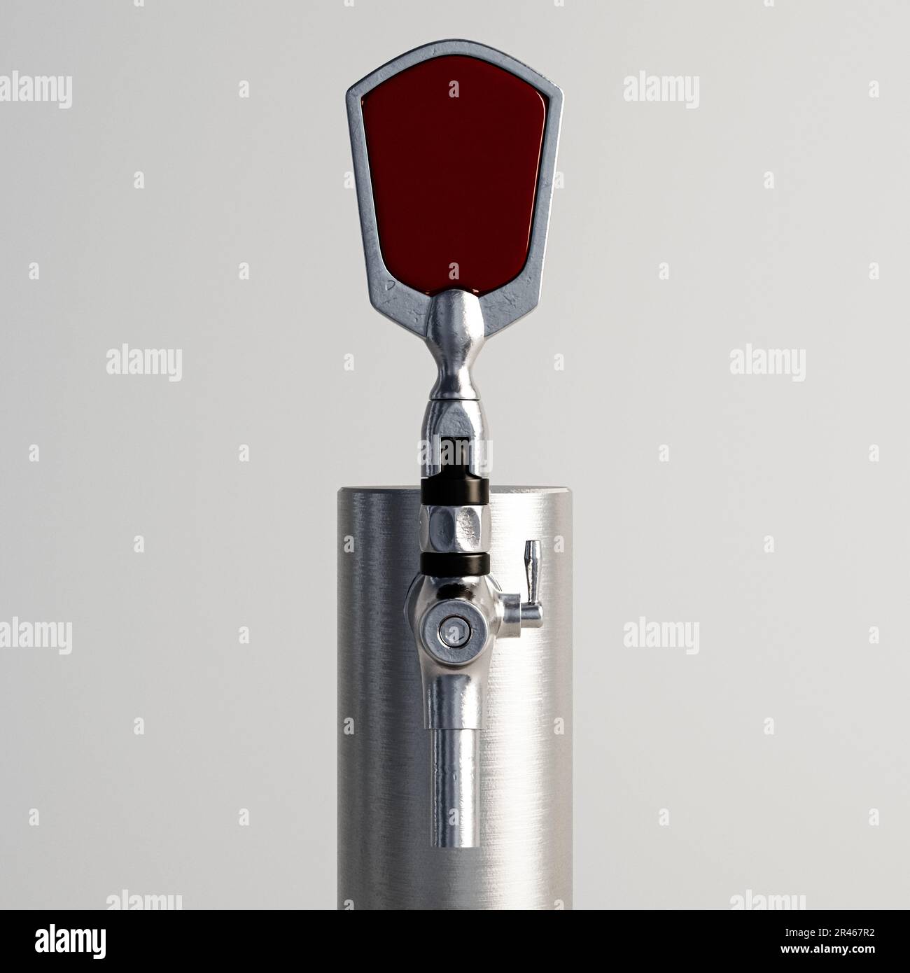 A concept draught beer tap made of a cylindrical shape with steel ...