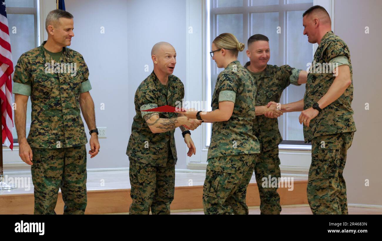 U.S. Marines from Headquarters Battalion 2d Marine Division are ...