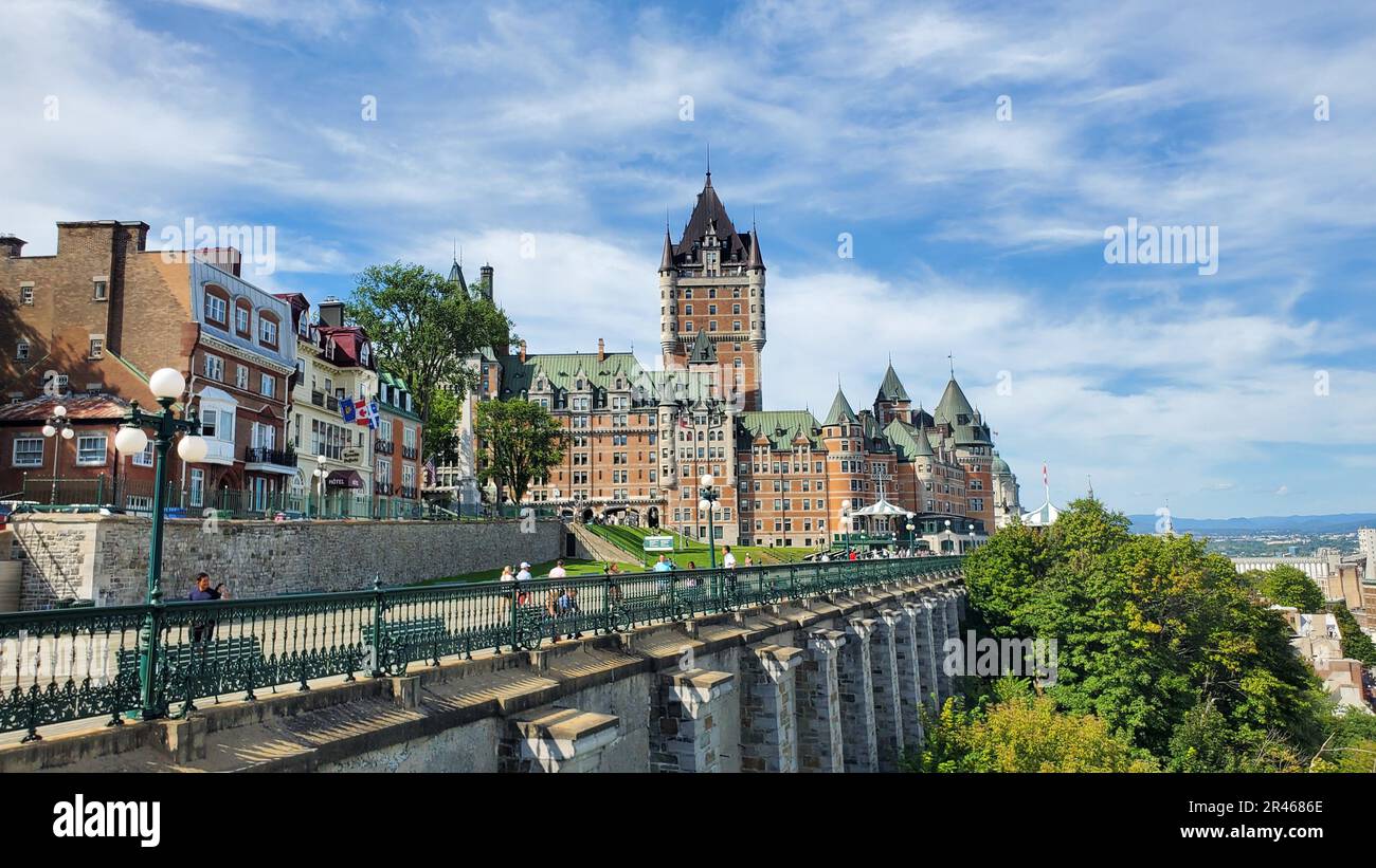 A magnificent castle-like structure stands proudly at the corner of a ...