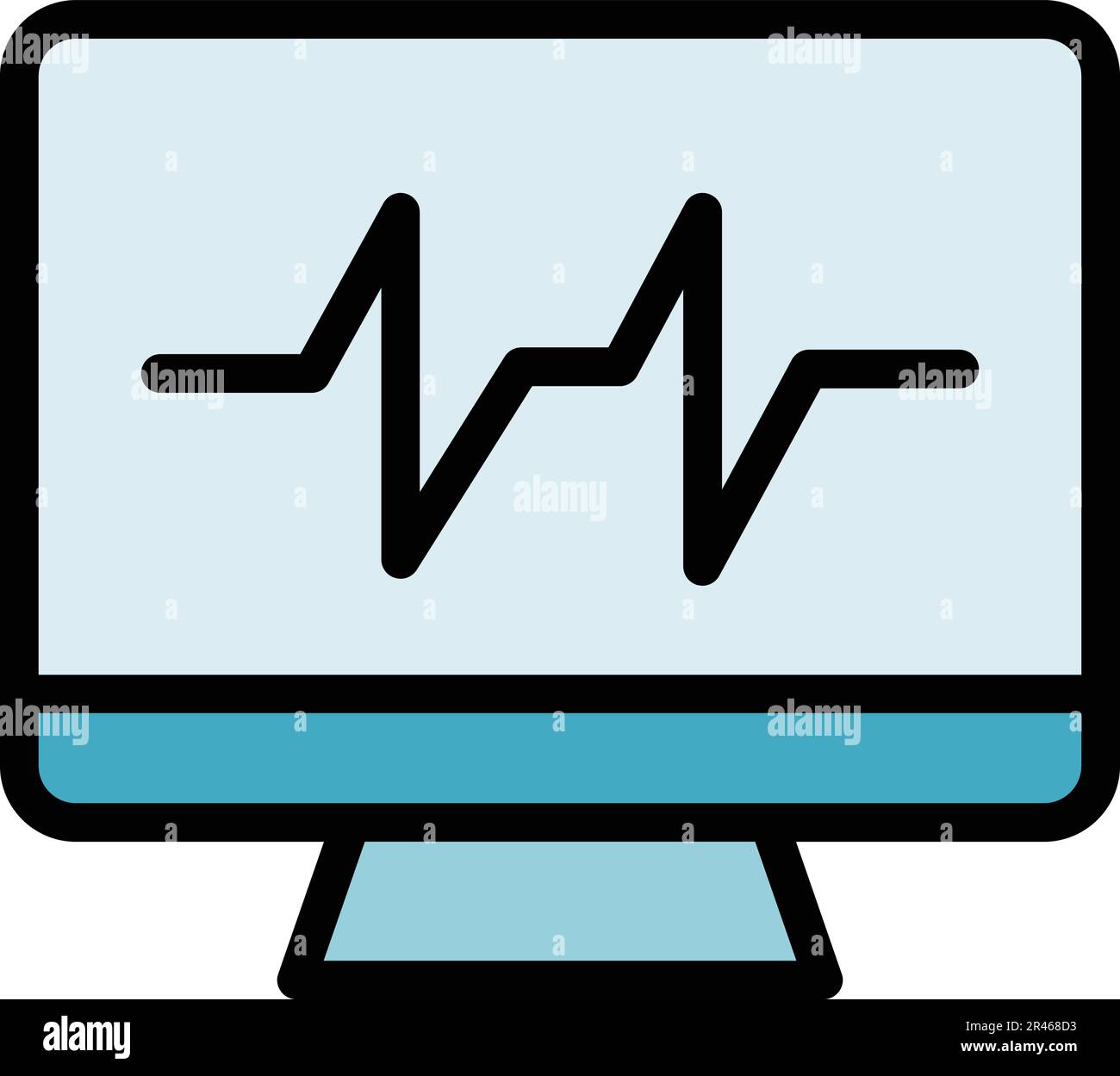 Heartbeat monitor icon. Outline Heartbeat monitor vector icon for web ...
