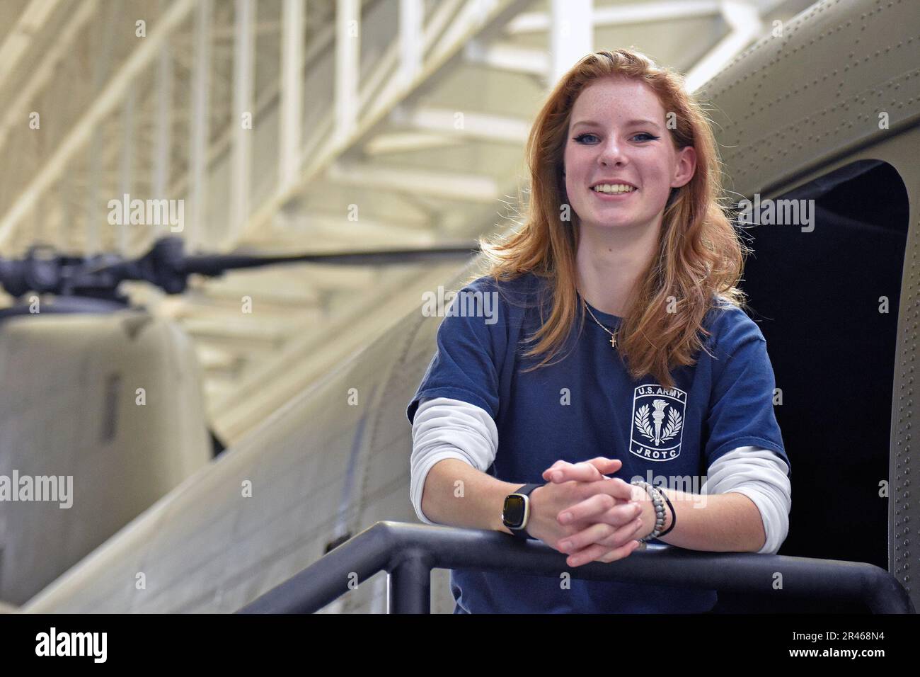 Amelia Ruhle, an Enterprise High School Army JROTC cadet, stands beside ...