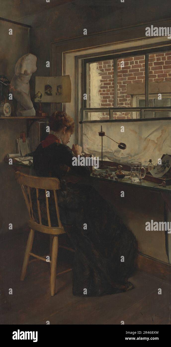 Charles Frederic Ulrich - The Wood Engraver (1882 Stock Photo - Alamy