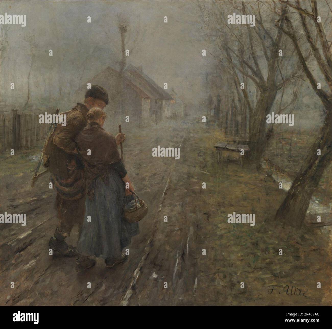 Fritz von Uhde - Ein schwerer Gang (1890 Stock Photo - Alamy