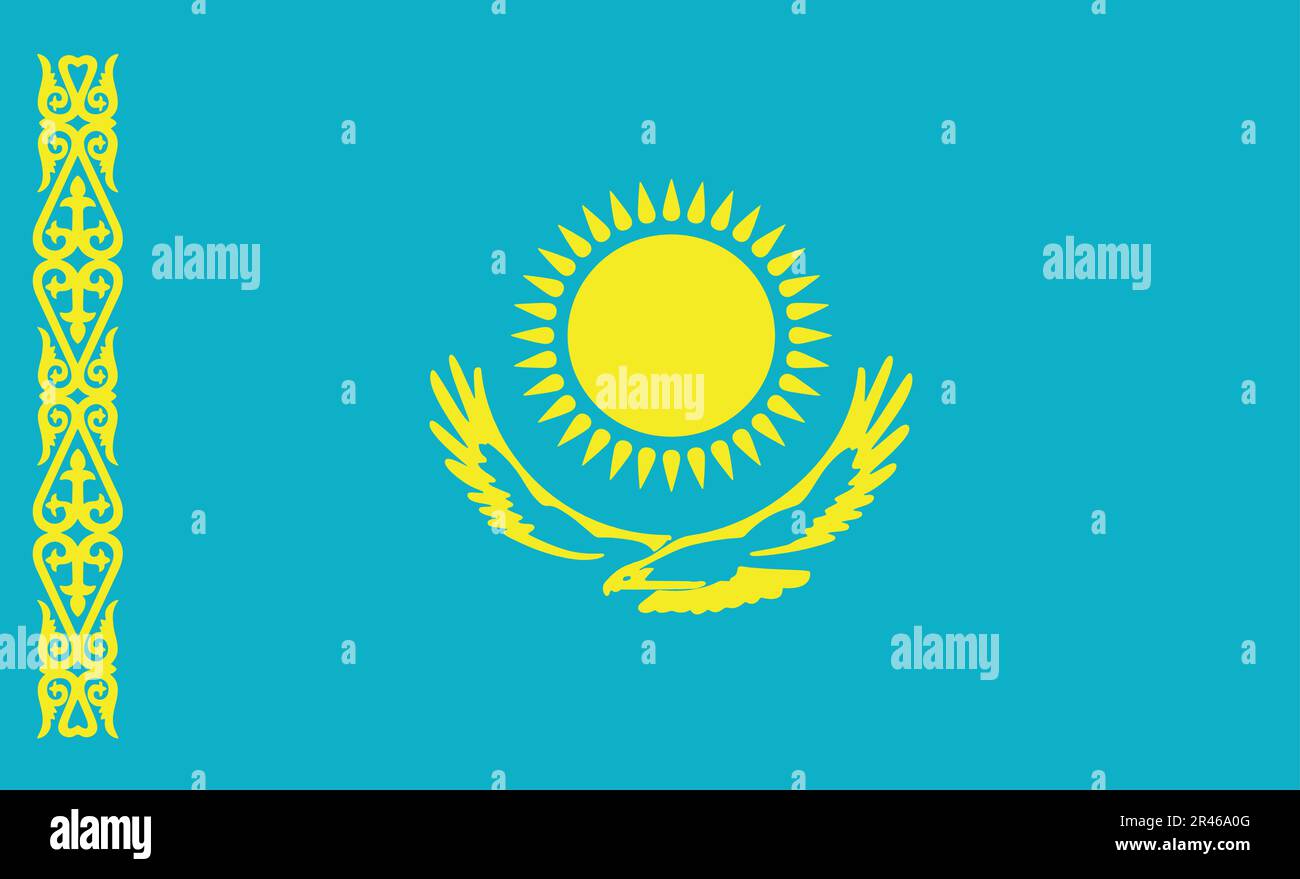 Kazakhstan Flag Design Stock Vector Image & Art - Alamy