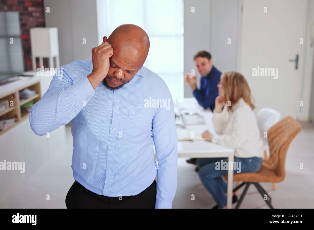 Mobbing And Bullying In Office. Difficult Business Workplace Stock ...