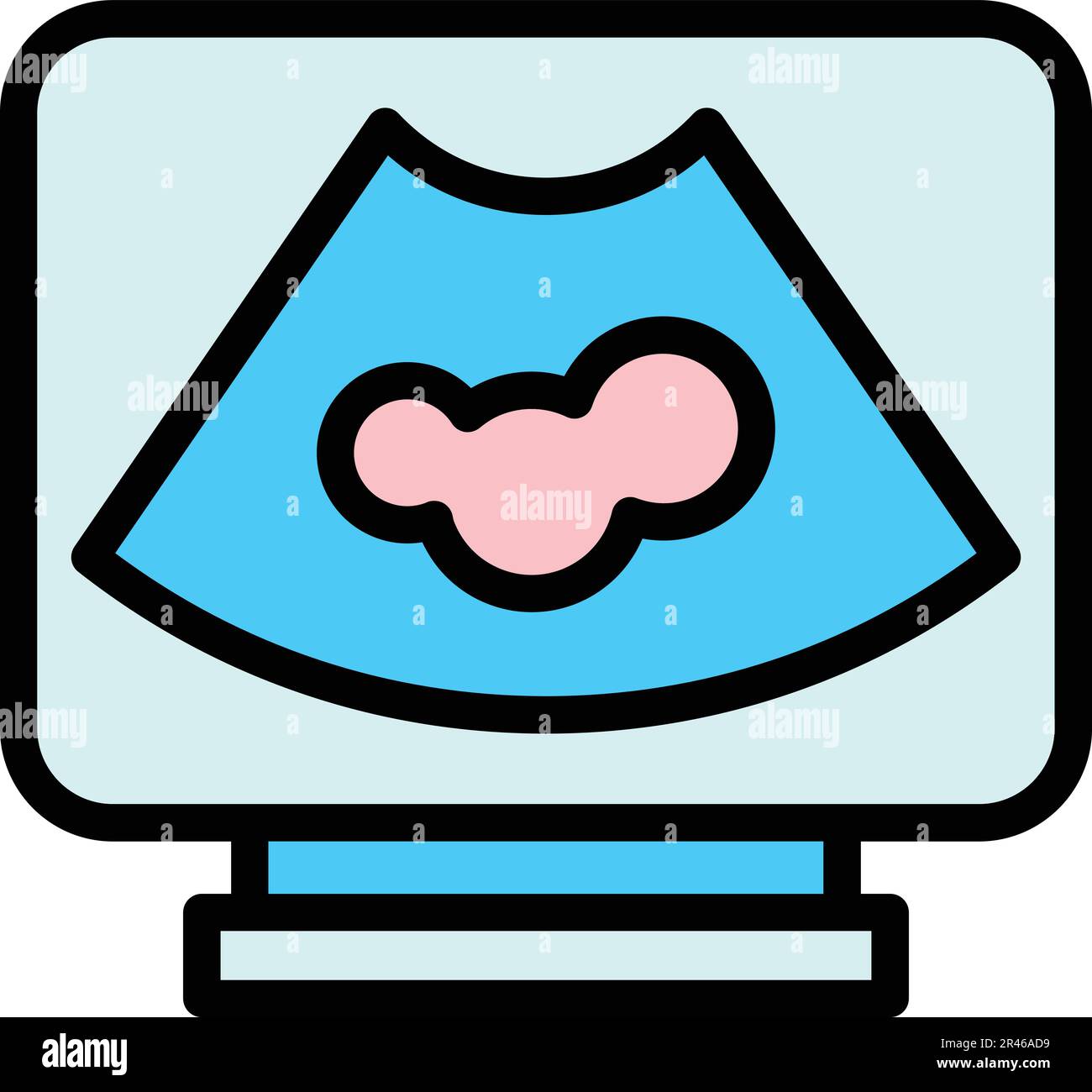 Monitor sonography icon. Outline Monitor sonography vector icon for web design isolated on white ...