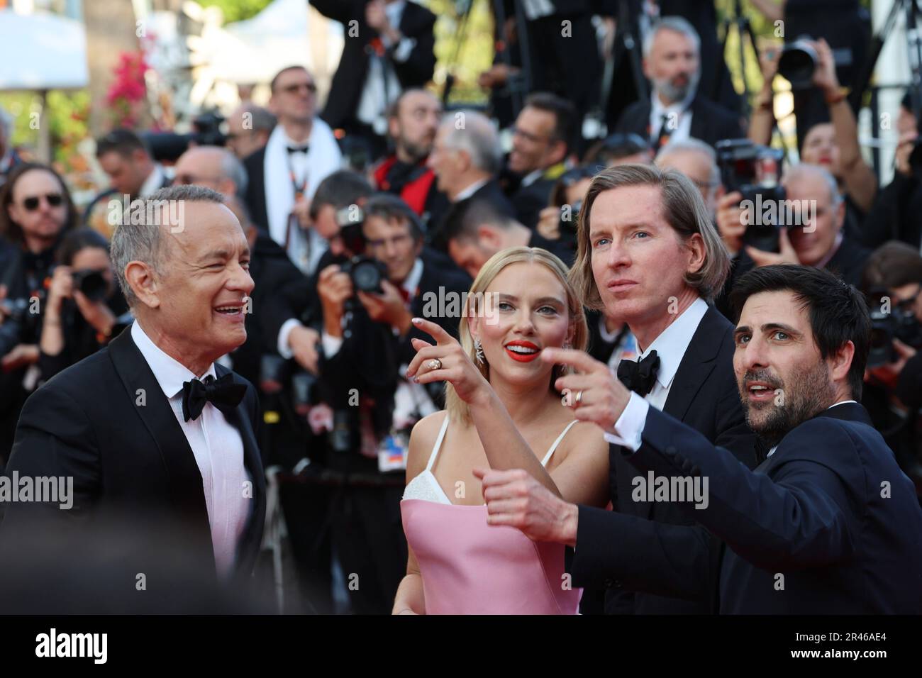 Cannes, France. 26th May, 2023. Cannes, France 23. May 2023; Tom Hanks, Scarlett Johansson, Wes ...