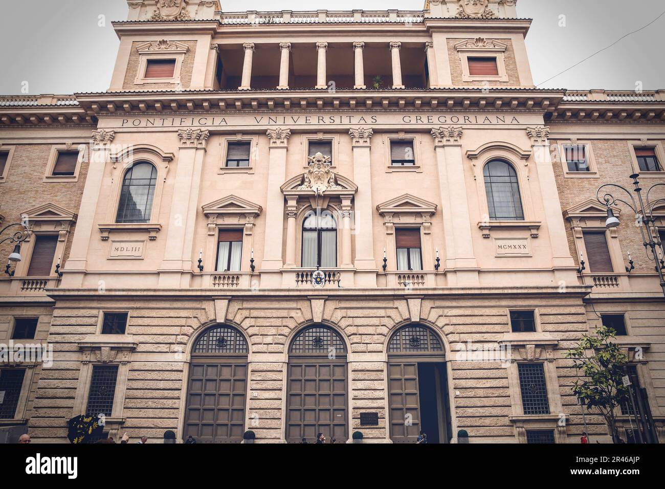 A low-angle shot of the facade of the building of Pontifical Gregorian ...