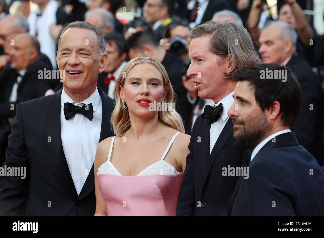 Cannes, France. 26th May, 2023. Cannes, France 23. May 2023; Tom Hanks, Scarlett Johansson, Wes ...