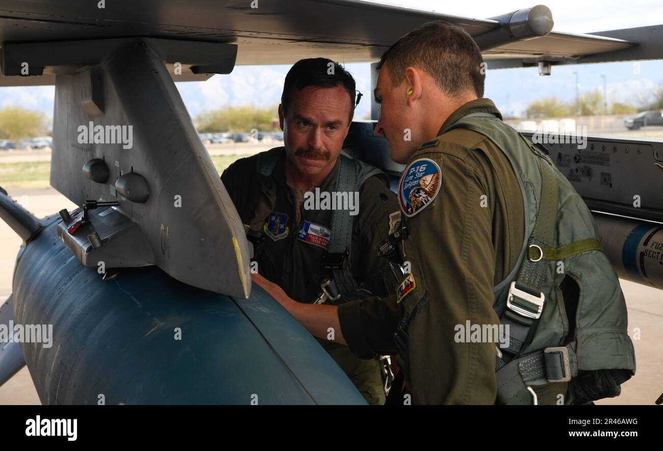 From left, U.S. Air Force Lt. Col. Jason Ulibarri, an instructor pilot ...