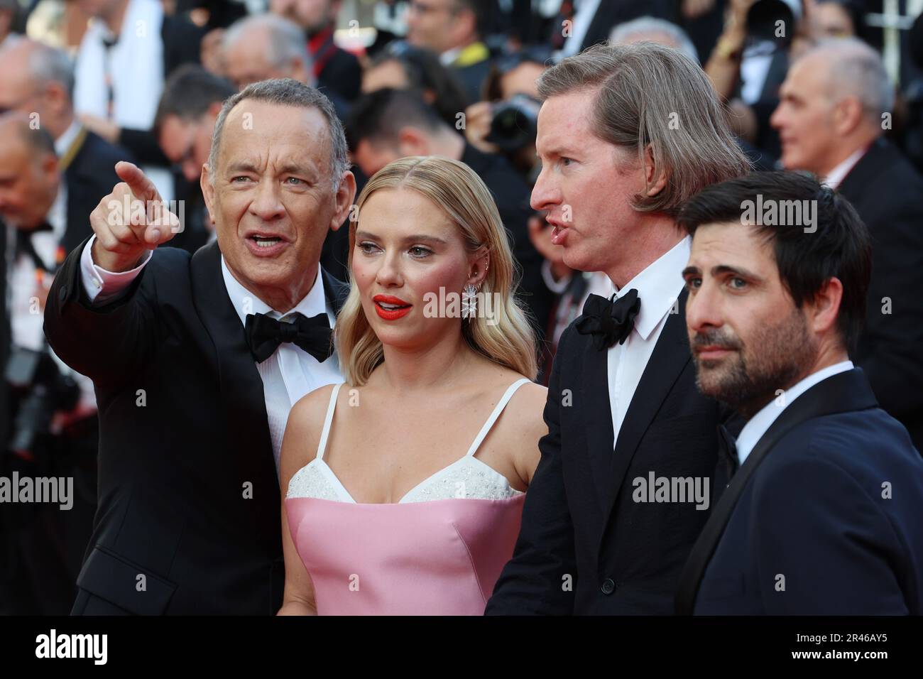 Cannes, France. 26th May, 2023. Cannes, France 23. May 2023; Tom Hanks, Scarlett Johansson, Wes ...