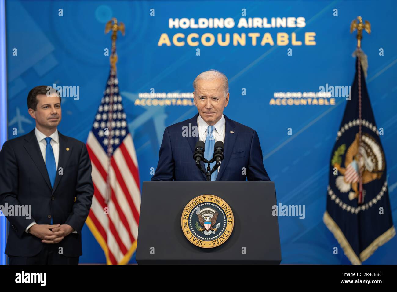 President Joe Biden delivers remarks on airline accountability and ...