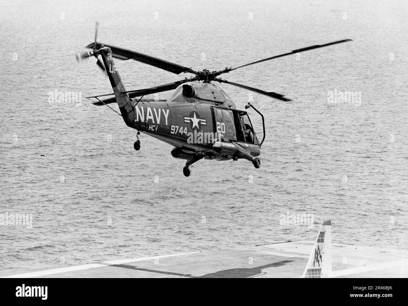 UH-2A of HC-1 takes off from USS Forrestal (CVA-59) in 1967 Stock Photo ...
