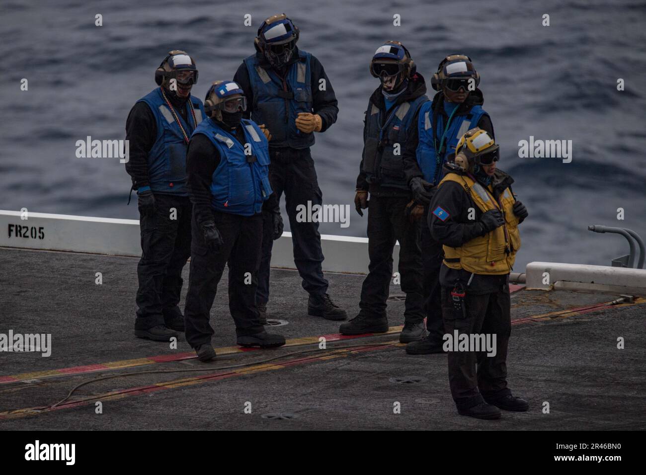 230328-N-OB471-2136 ATLANTIC OCEAN (March 28, 2023) Sailors observe ...
