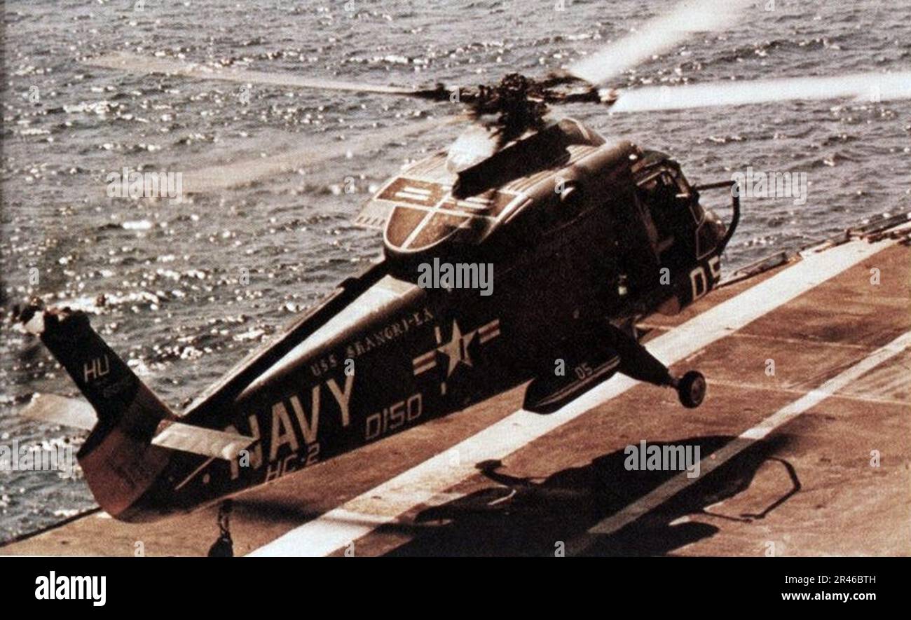 UH-2C of HC-2 on USS Shangri-La (CVA-38) in 1970 Stock Photo - Alamy