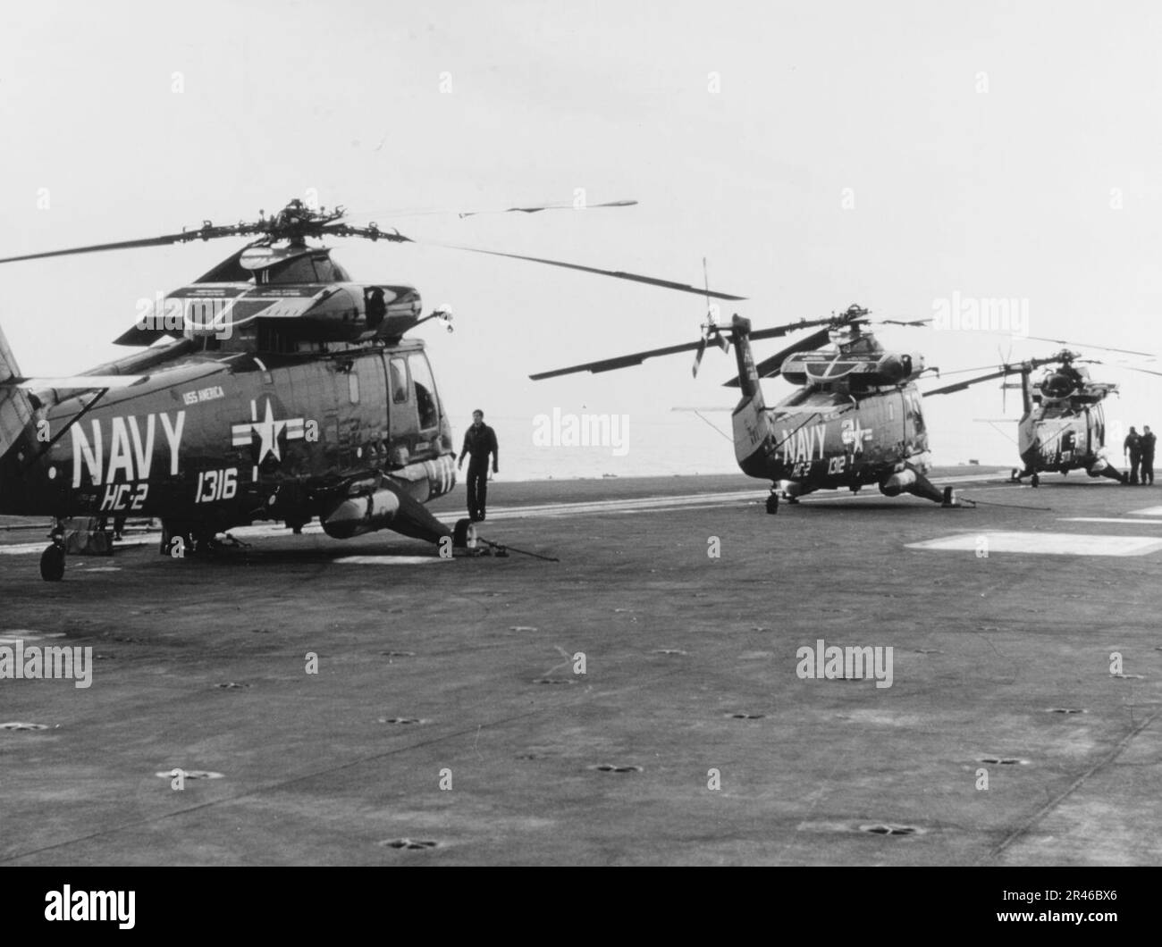 UH-2C Seasprites of HC-2 on USS America (CVA-66) in December 1969 Stock ...