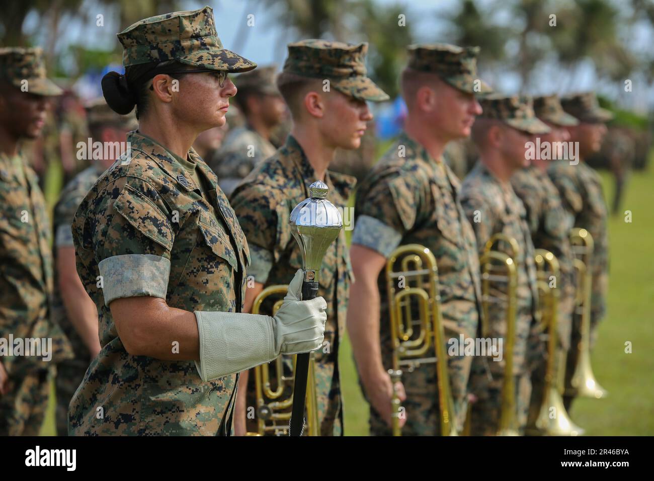 The Marine Corps Forces Pacific Band performs at the Marine Corps Base ...