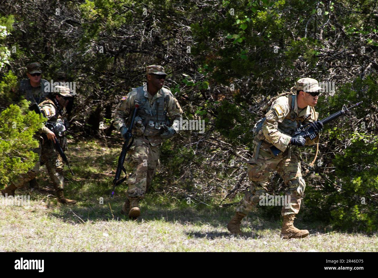 TCU and BU ROTC Cadets react to contact durring a Situational Training ...