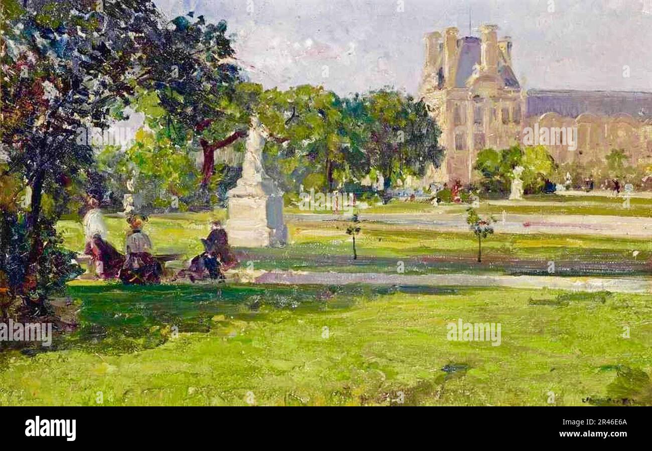Ulisse Caputo - A quiet afternoon in the Tuileries gardens, with a view ...