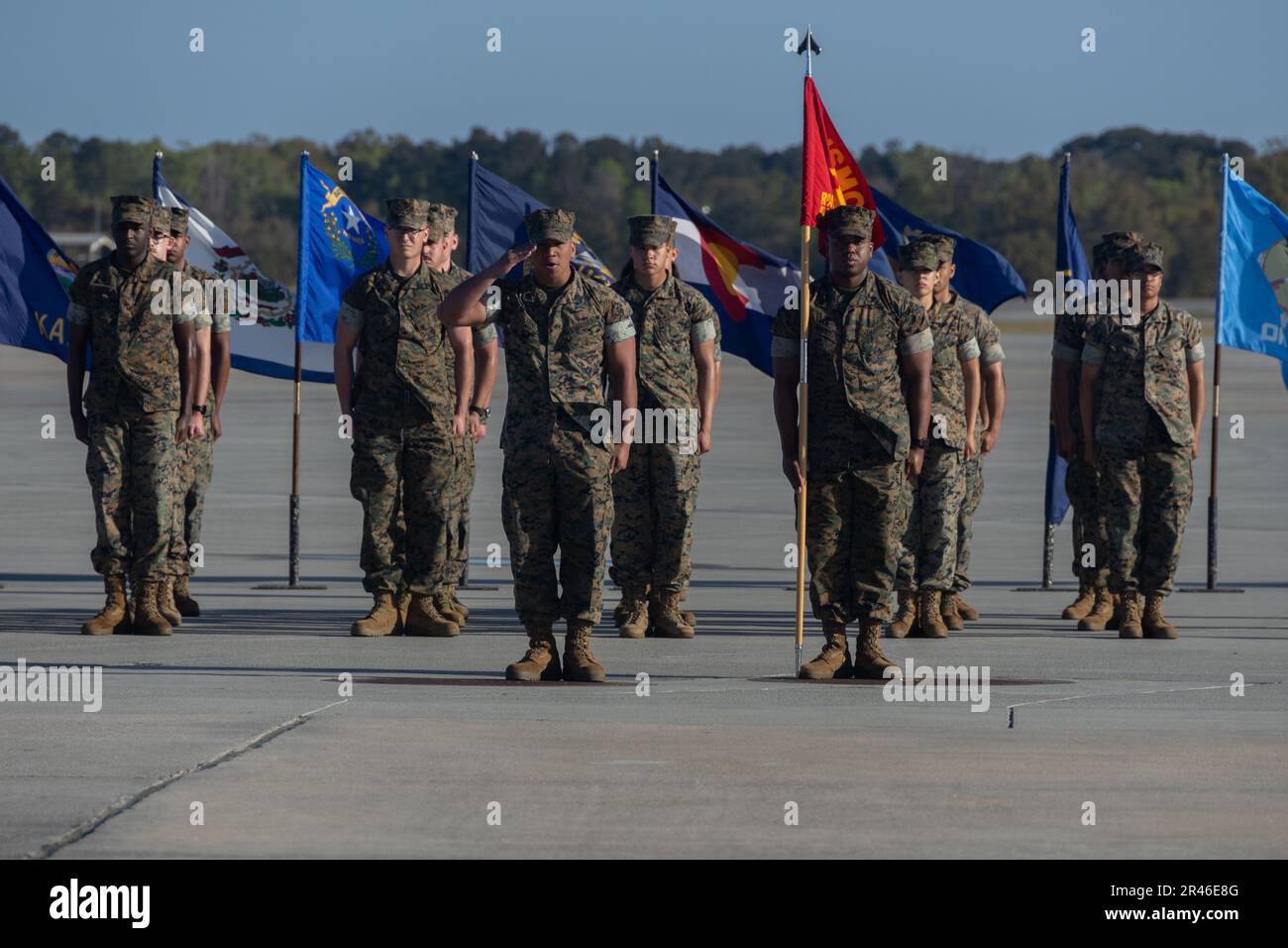 U.S. Marines with Headquarters and Headquarters Squadron, Marine Corps ...