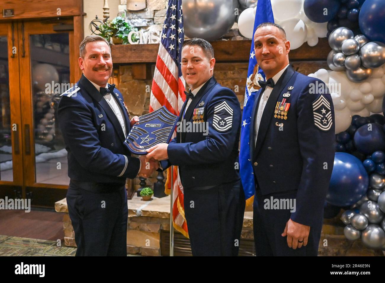 Chief Master Sgt. Leondas Moore (center), 388th Maintenance Squadron ...
