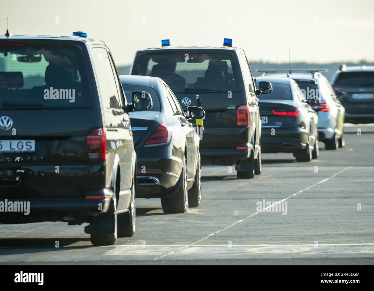 Tallinn, Estonia. 27th May, 2023. The motorcade with the limousine ...
