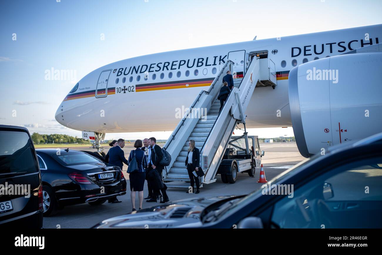 Tallinn, Estonia. 27th May, 2023. German Chancellor Olaf Scholz ...