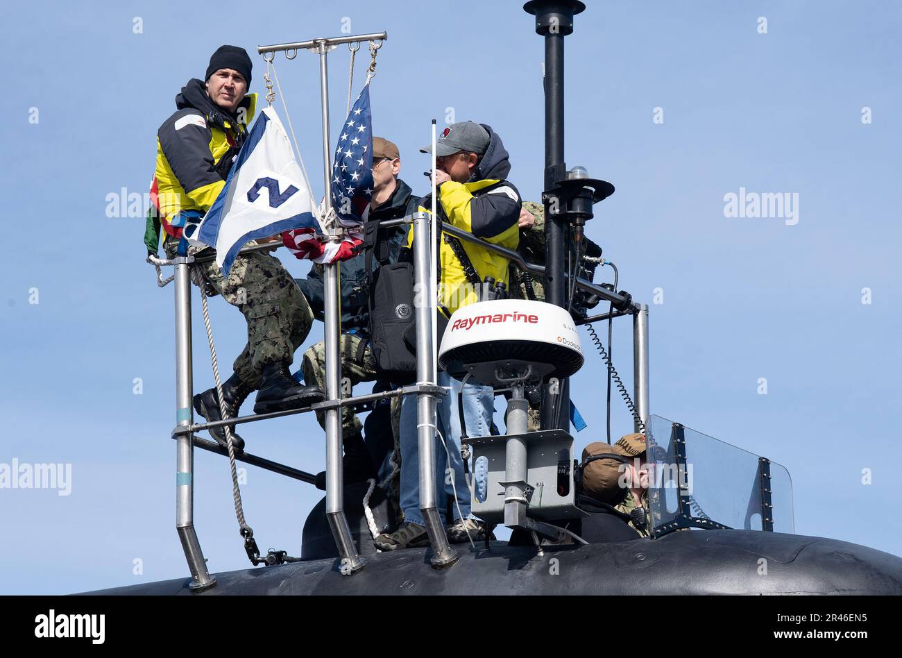 Capt. Daniel Reiss (left), commander of Submarine Squadron (SUBRON) 2 ...