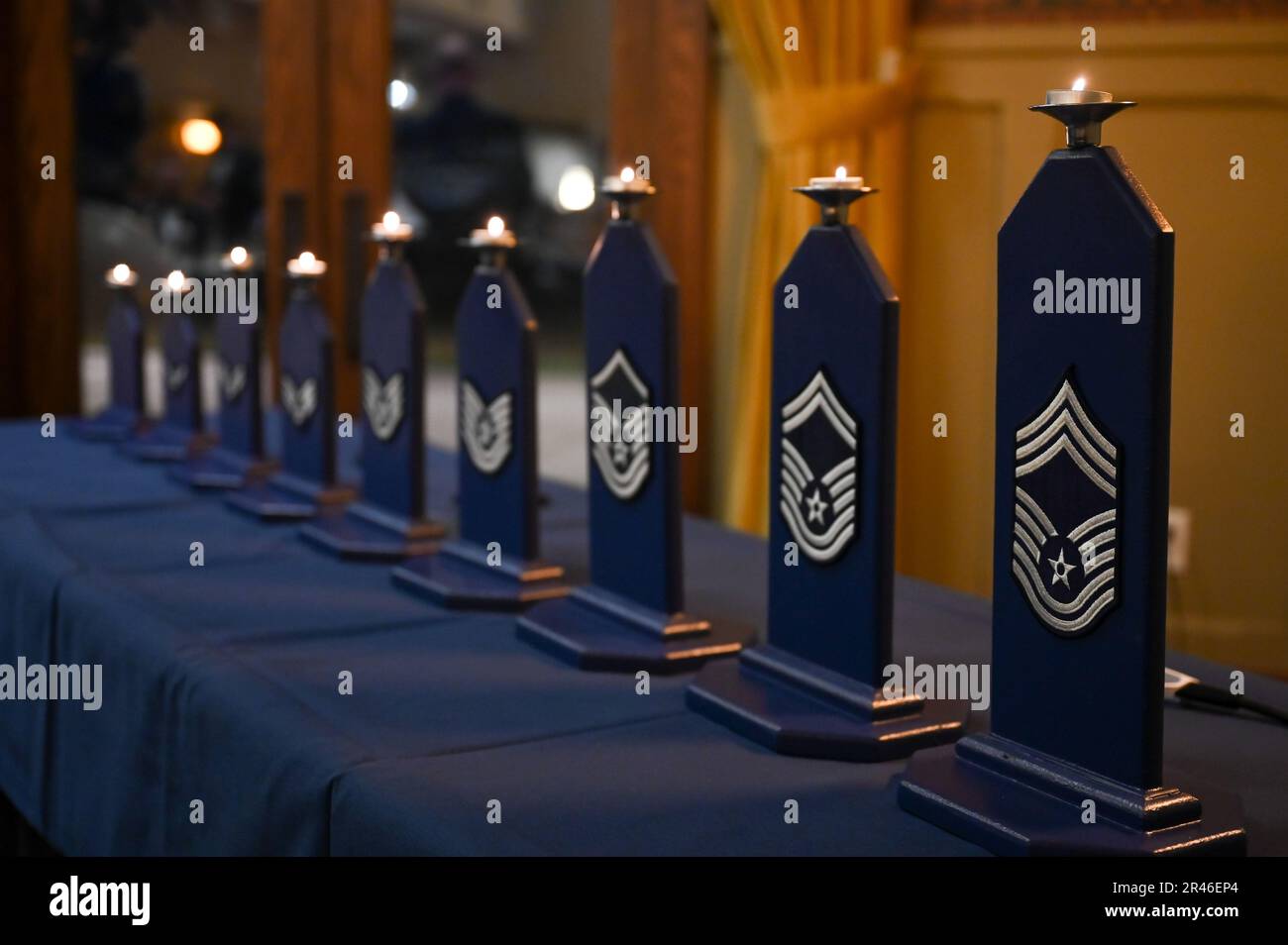 All nine candles are lit representing each of the nine enlisted ranks ...