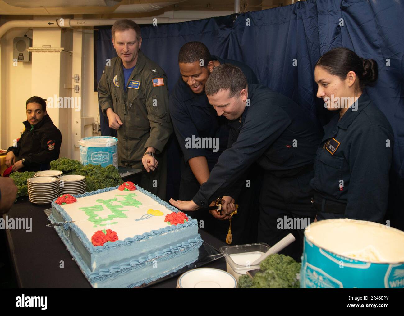 Sailors, assigned to the first-in-class aircraft carrier USS Gerald R ...