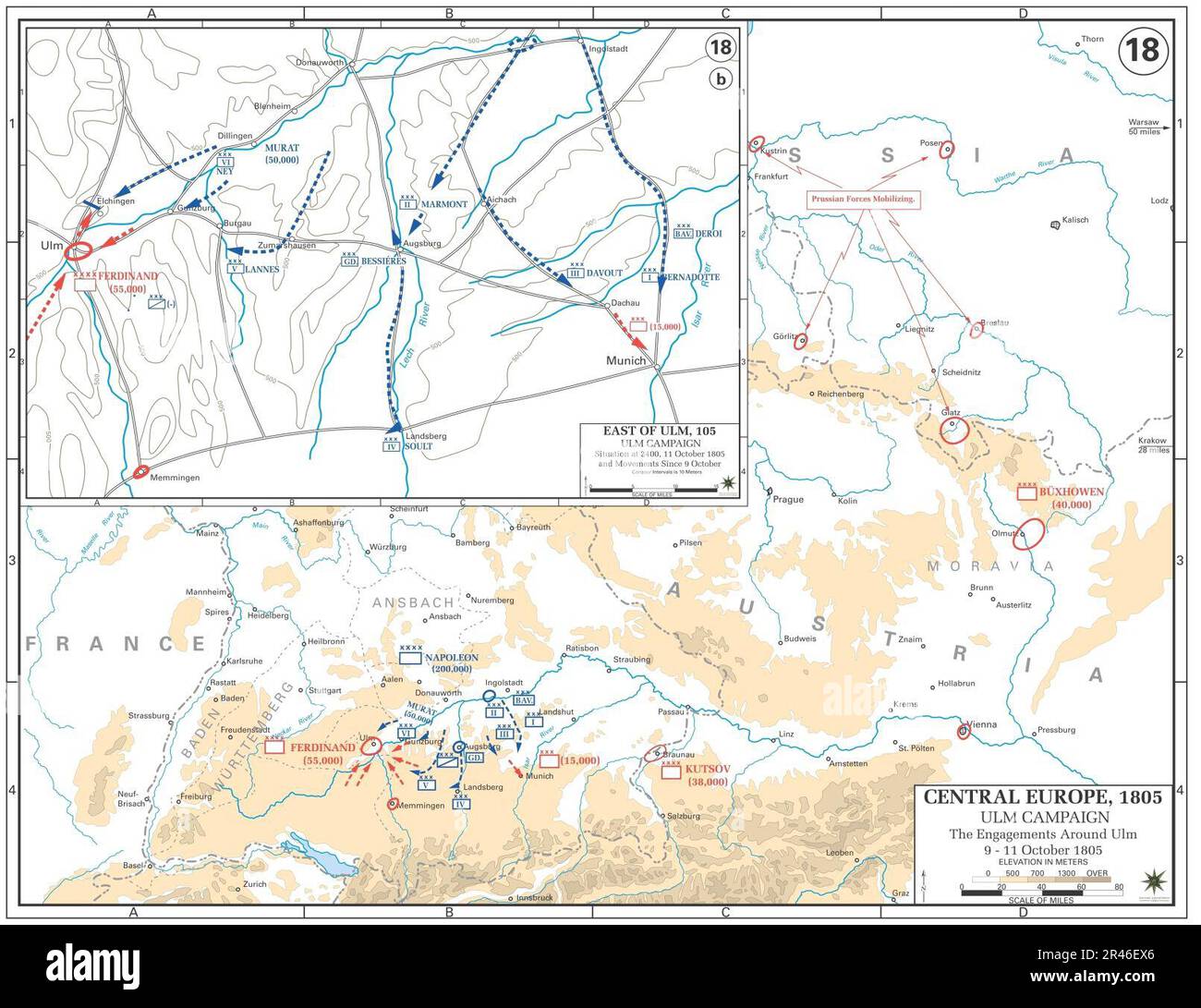 Ulm campaign - Engagements around Ulm, 9-11 October 1805 Stock Photo ...