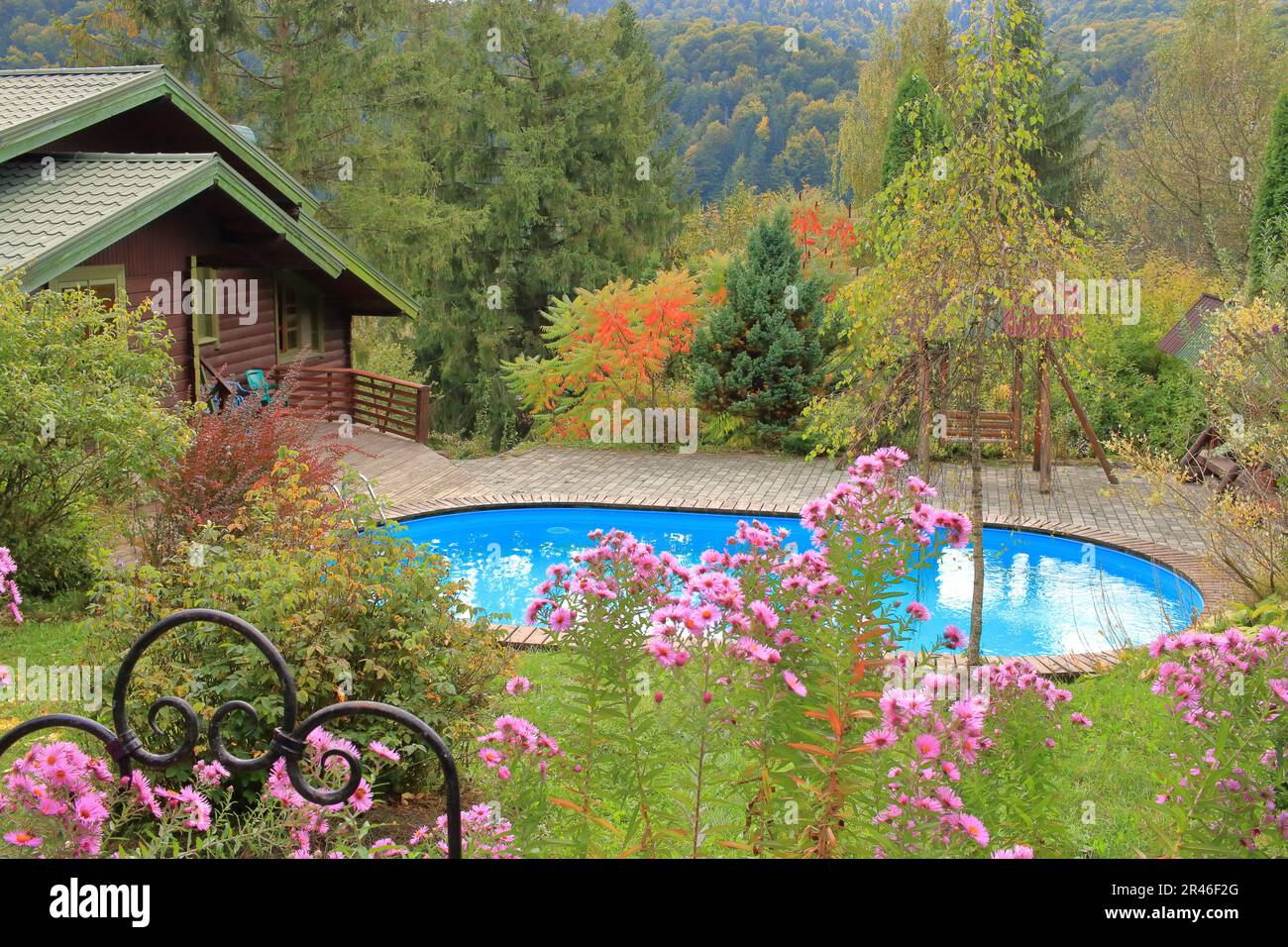 The photo was taken in the Ukrainian city of Yaremche. The photo shows ...