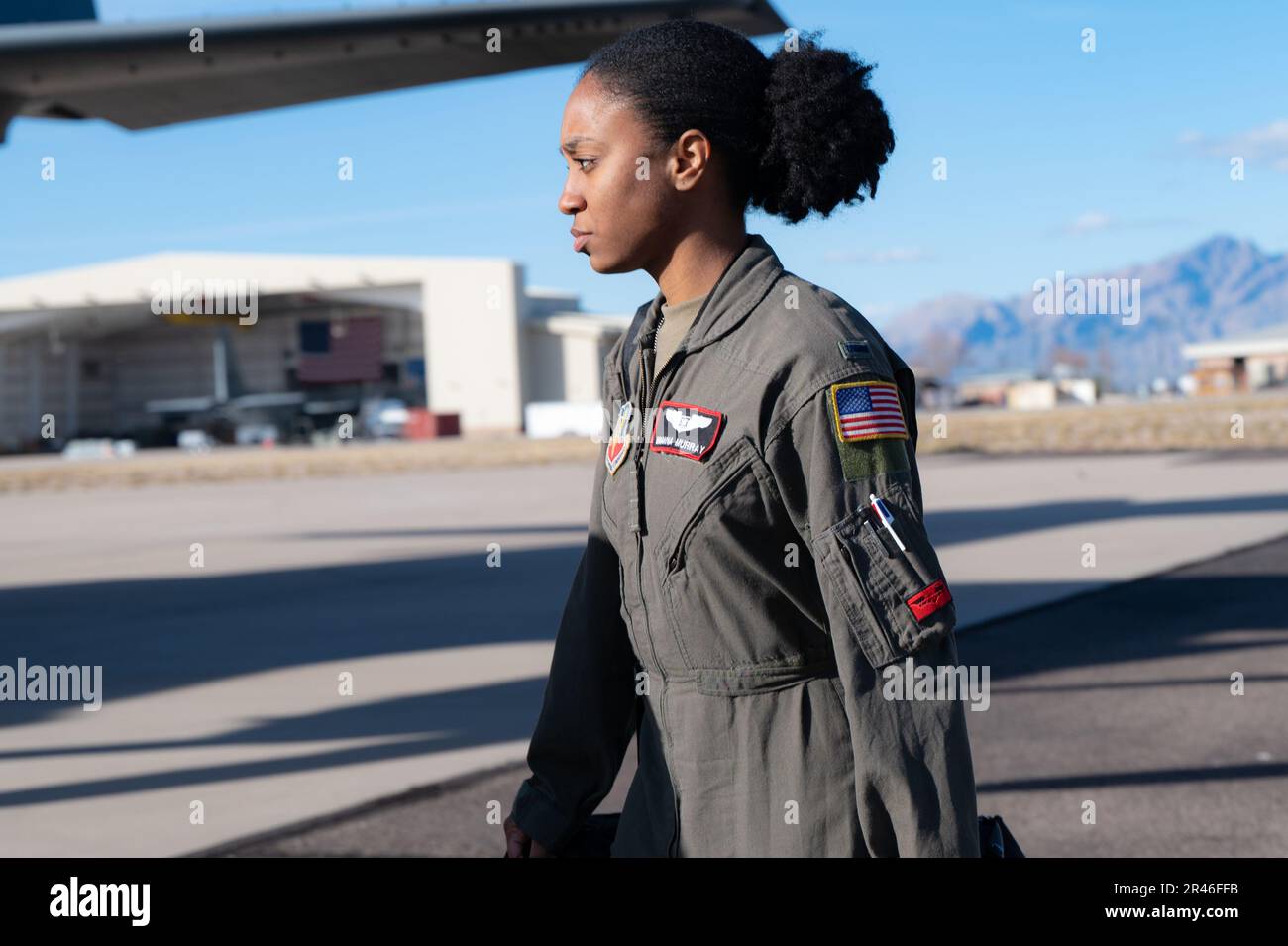 Aircrew from the 43rd Electronic Combat Squadron walk towards an EC ...