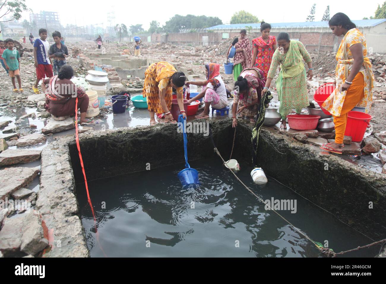 Fresh water shortage,24may2023 dhaka Bangladesh.The residents of Dhalpur and surrounding areas ...