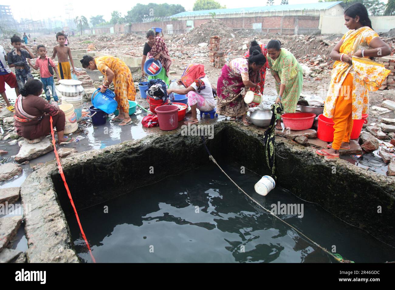 Fresh water shortage,24may2023 dhaka Bangladesh.The residents of ...