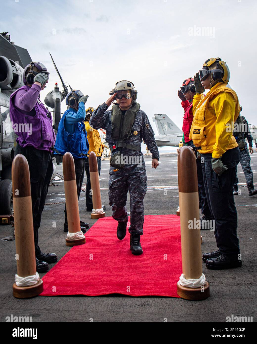 230327-N-DU622-1075 (March 27, 2023) Side boys render honors to ...